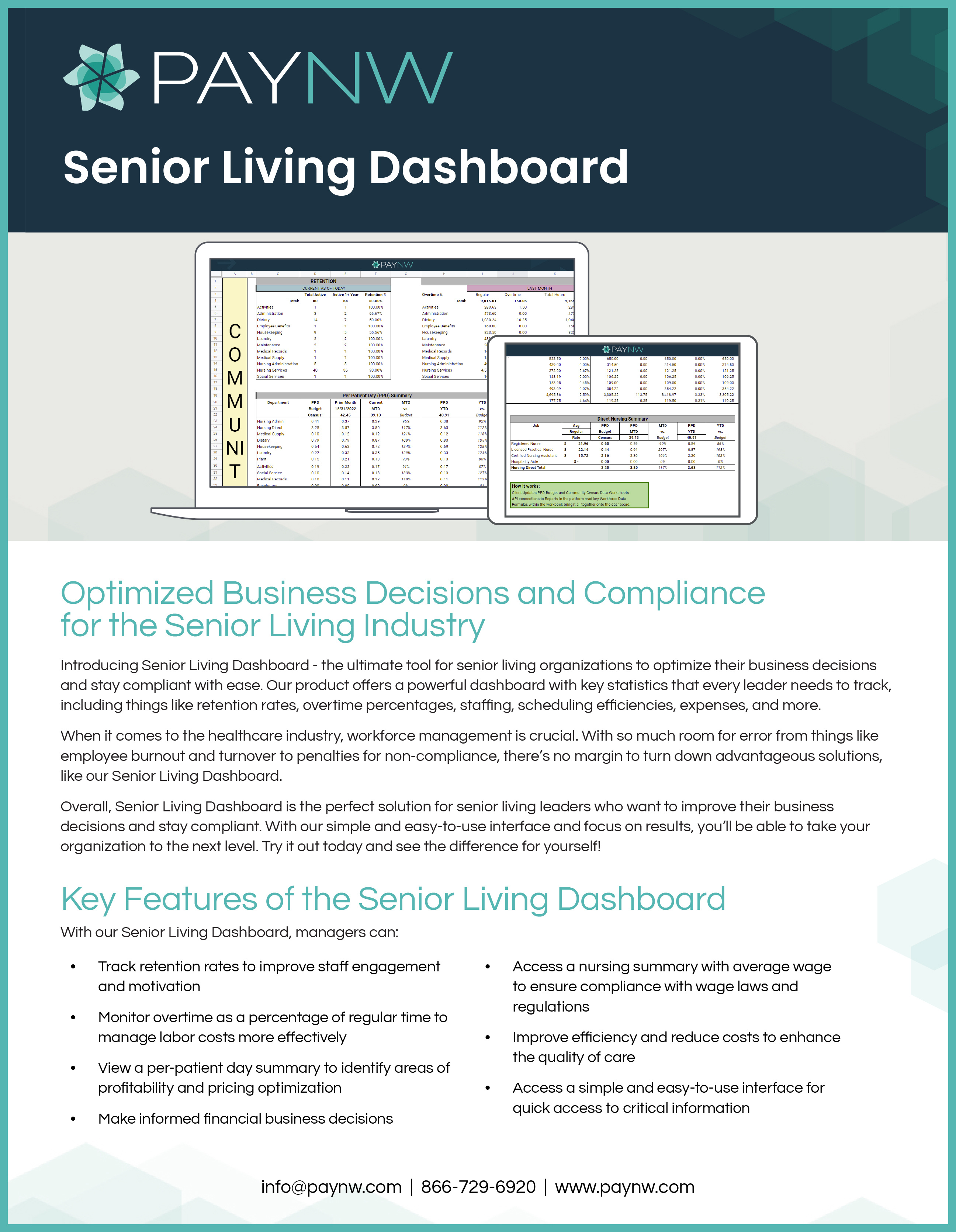 Senior Living Dashboard Consultation Request | PayNW